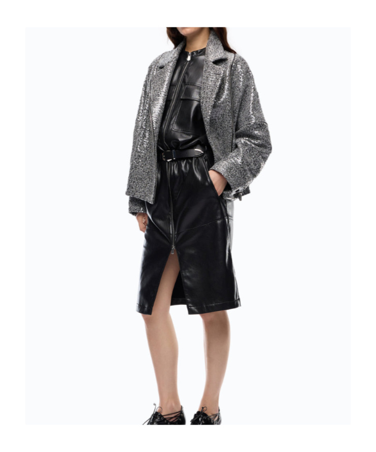 PINKO Pinko Sequined Pea Coat